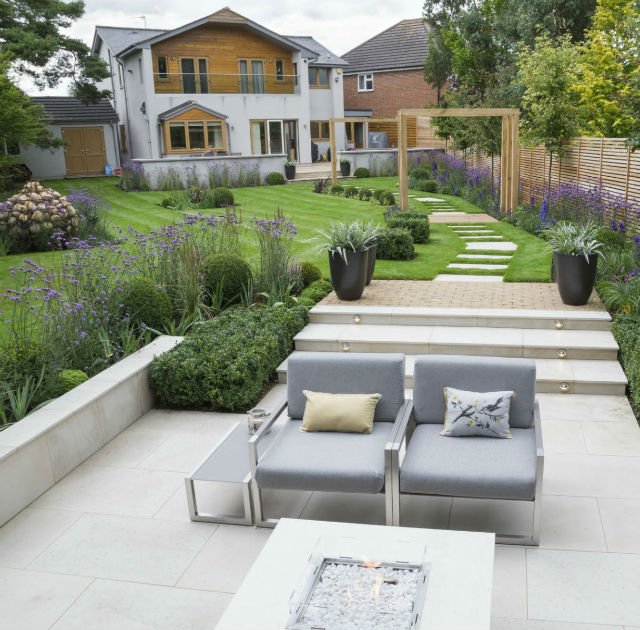 Multi-level Contemporary Garden Design Essex - Cube 1994 Essex