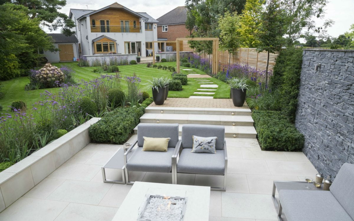 Multi-level Contemporary Garden Design Essex - Cube 1994 Essex